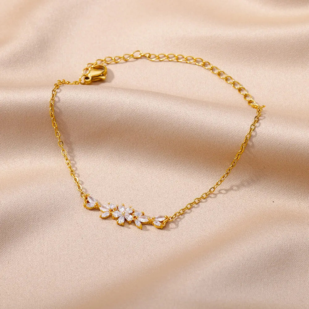 Floral Stone Gold Bracelet Dalmory